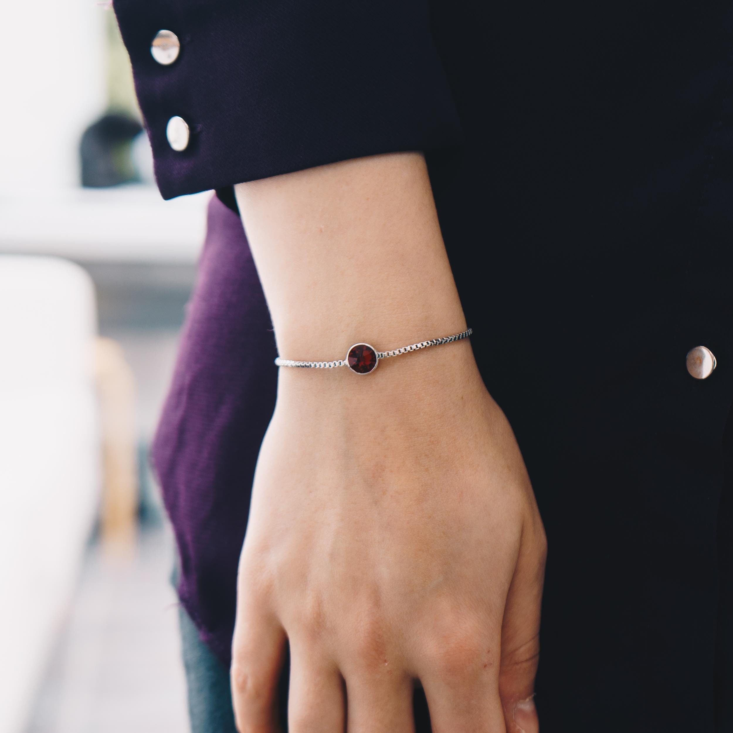 White Gold With Red Ruby Bracelet - Etsy
