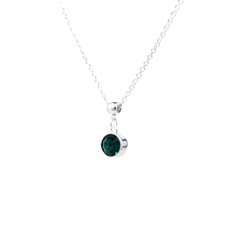 Green Emerald Necklace, Bohemian Crystal, Gold or Silver, Adjustable ...
