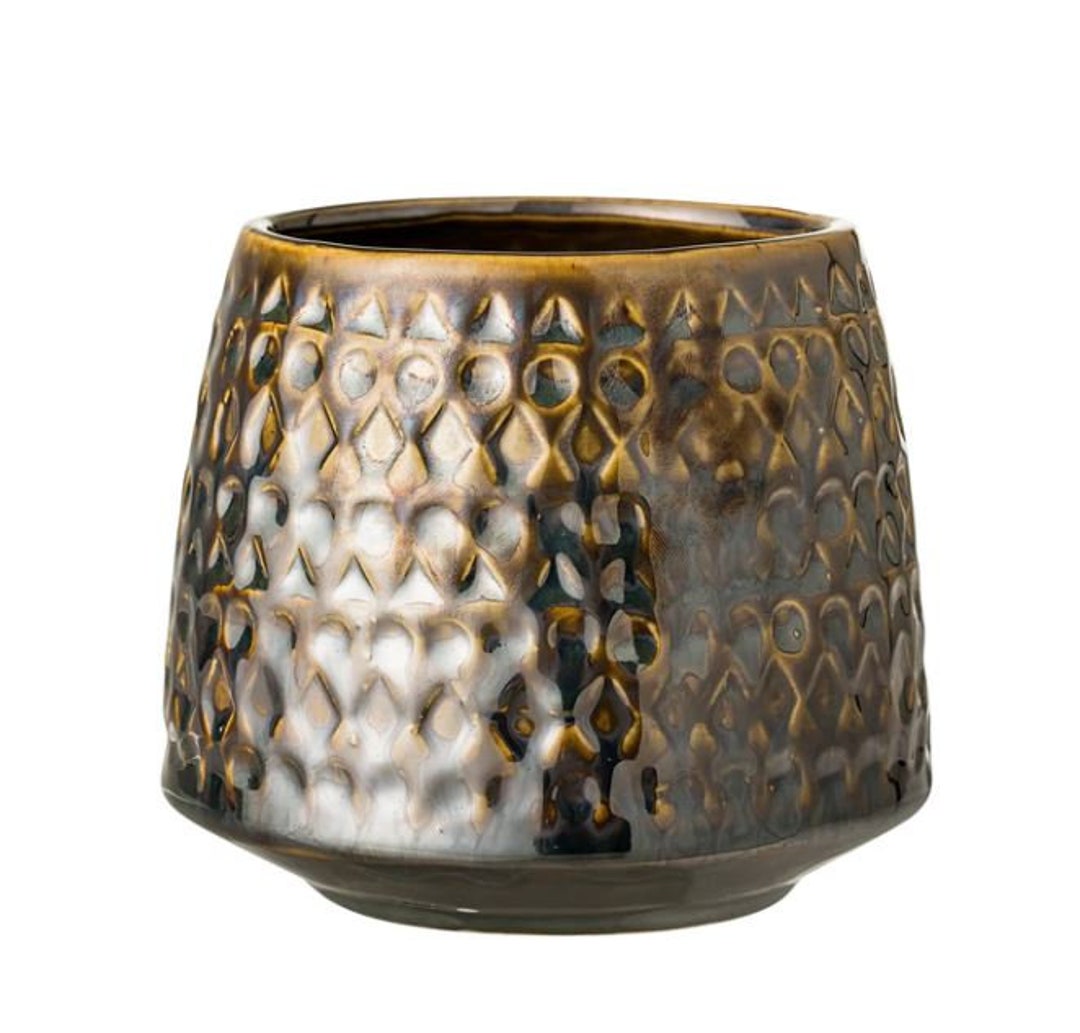 Handmade Brown Glaze Stoneware Planter Pot - Etsy