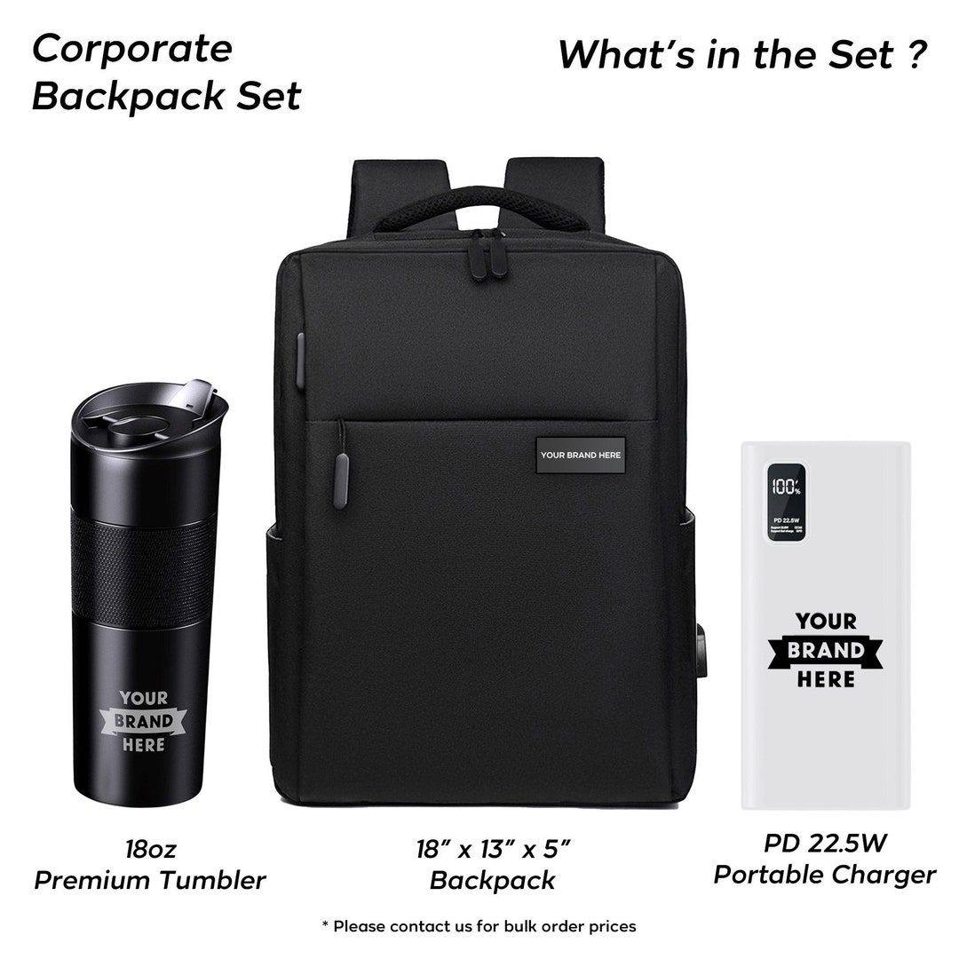 Personalized Company Logo Backpack Gift Set, Custom Backpack Gift Box ...