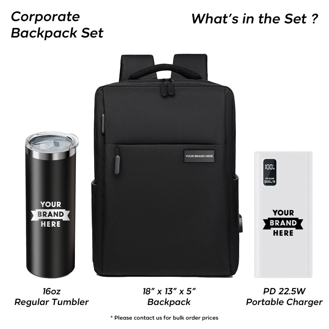 Personalized Company Logo Backpack Gift Set, Custom Backpack Gift Box ...