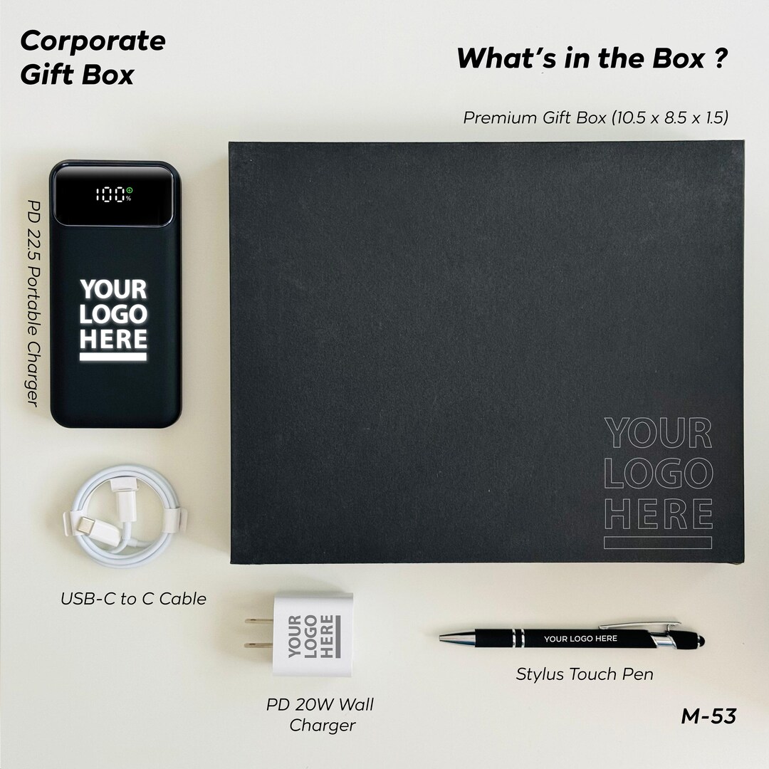 Premium Corporate Logo Gift Pack, Custom Company Client Gift Box ...