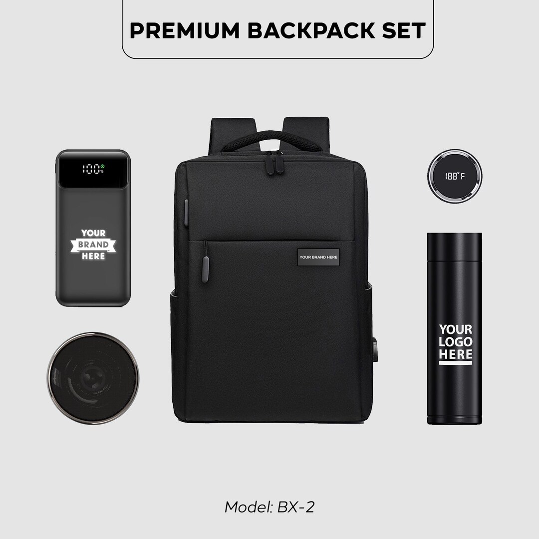BX-2, Personalized Company Logo Backpack Gift Set, Custom Backpack Gift ...