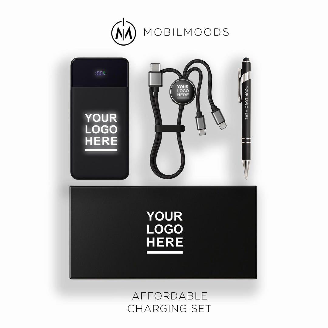 Personalized Portable Charger Set, Company Bulk Order Mobile Charger ...