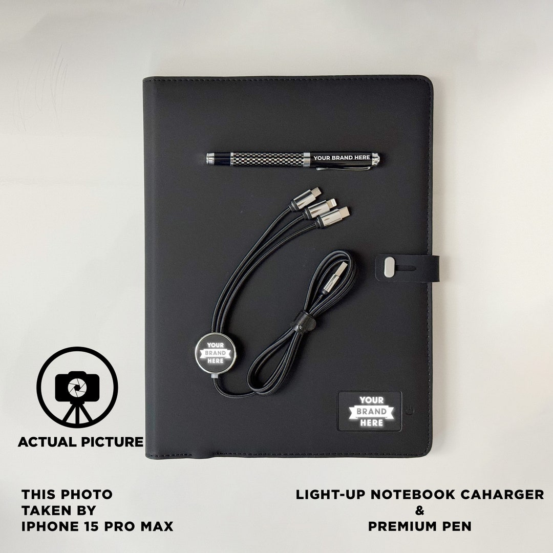 Personalized Light-up Company Bulk Order Notebook Charger - Etsy