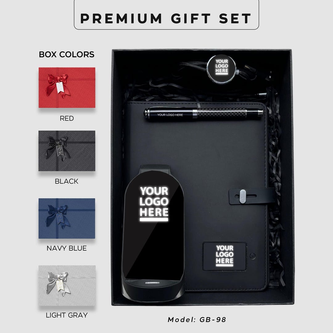 Corporate Logo Portfolio Gift Box, Company Logo Holiday Portfolio Gift ...