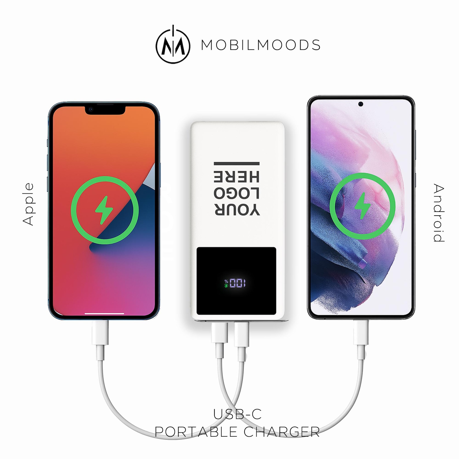 Personalized Portable Charger Set, Company Bulk Order Mobile Charger ...