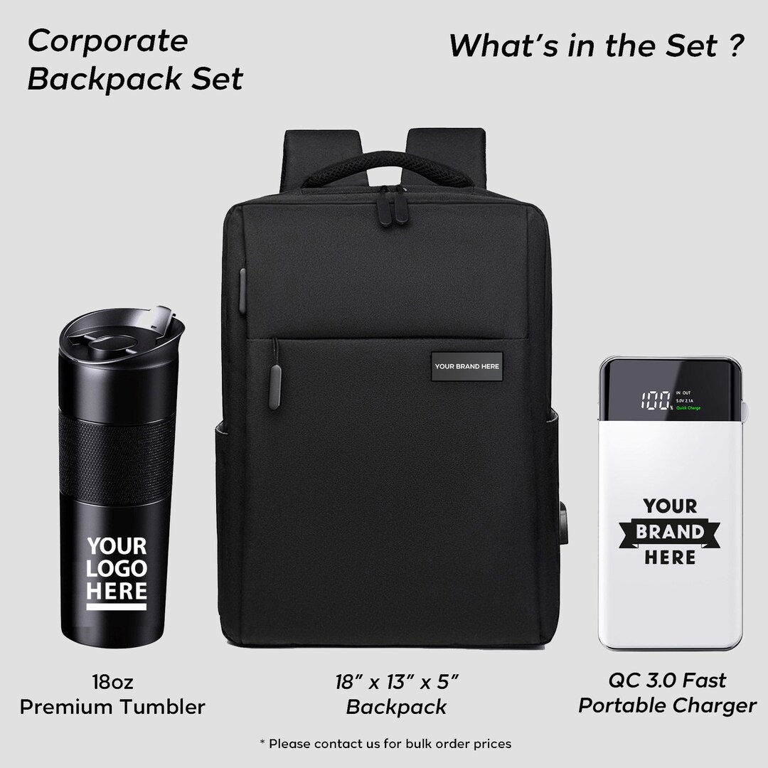 Personalized Company Logo Backpack Gift Set, Custom Backpack Gift Box ...