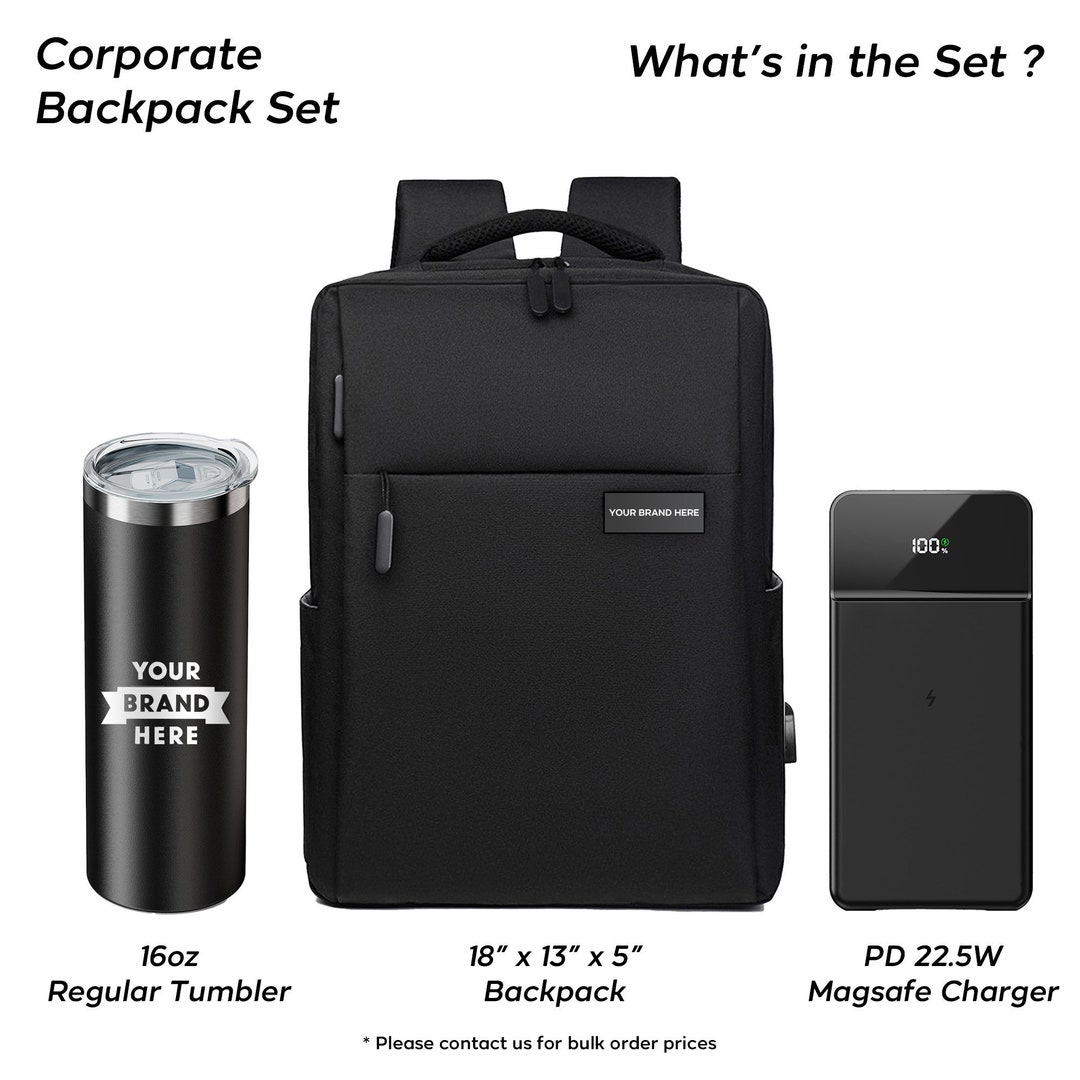 Personalized Company Logo Backpack Gift Set, Custom Backpack Gift Box ...