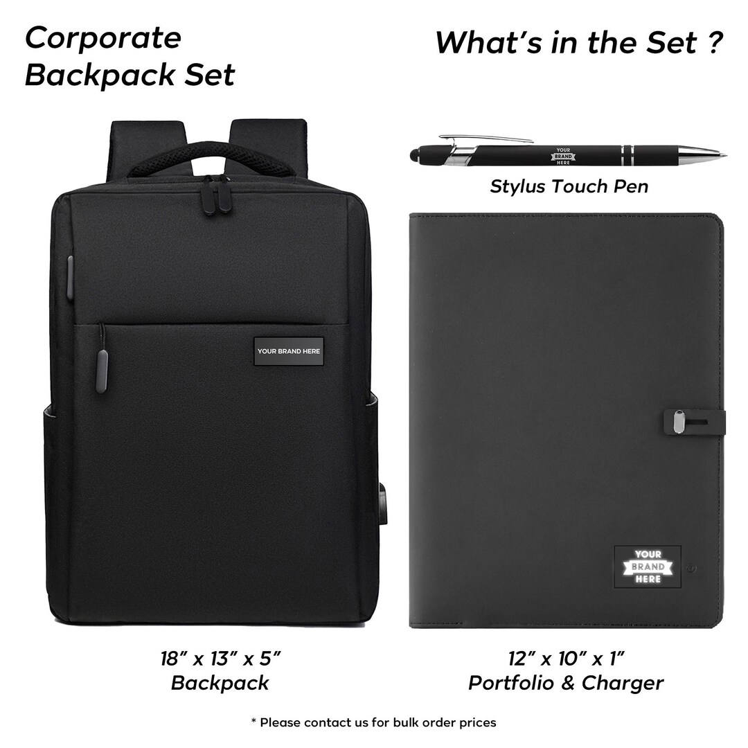 Personalized Company Logo Backpack Gift Set, Custom Backpack Gift Box ...