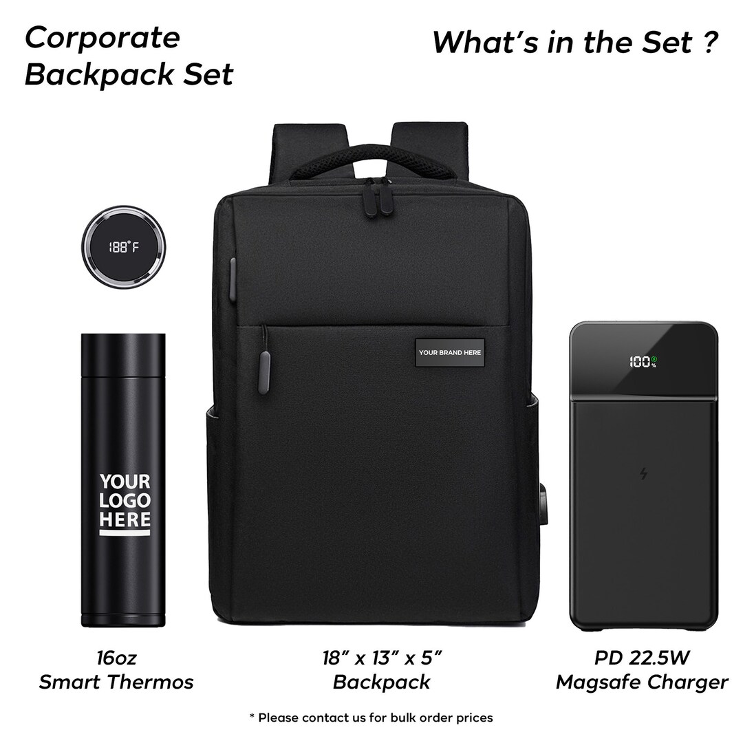 Personalized Company Logo Backpack Gift Set, Custom Backpack Gift Box ...