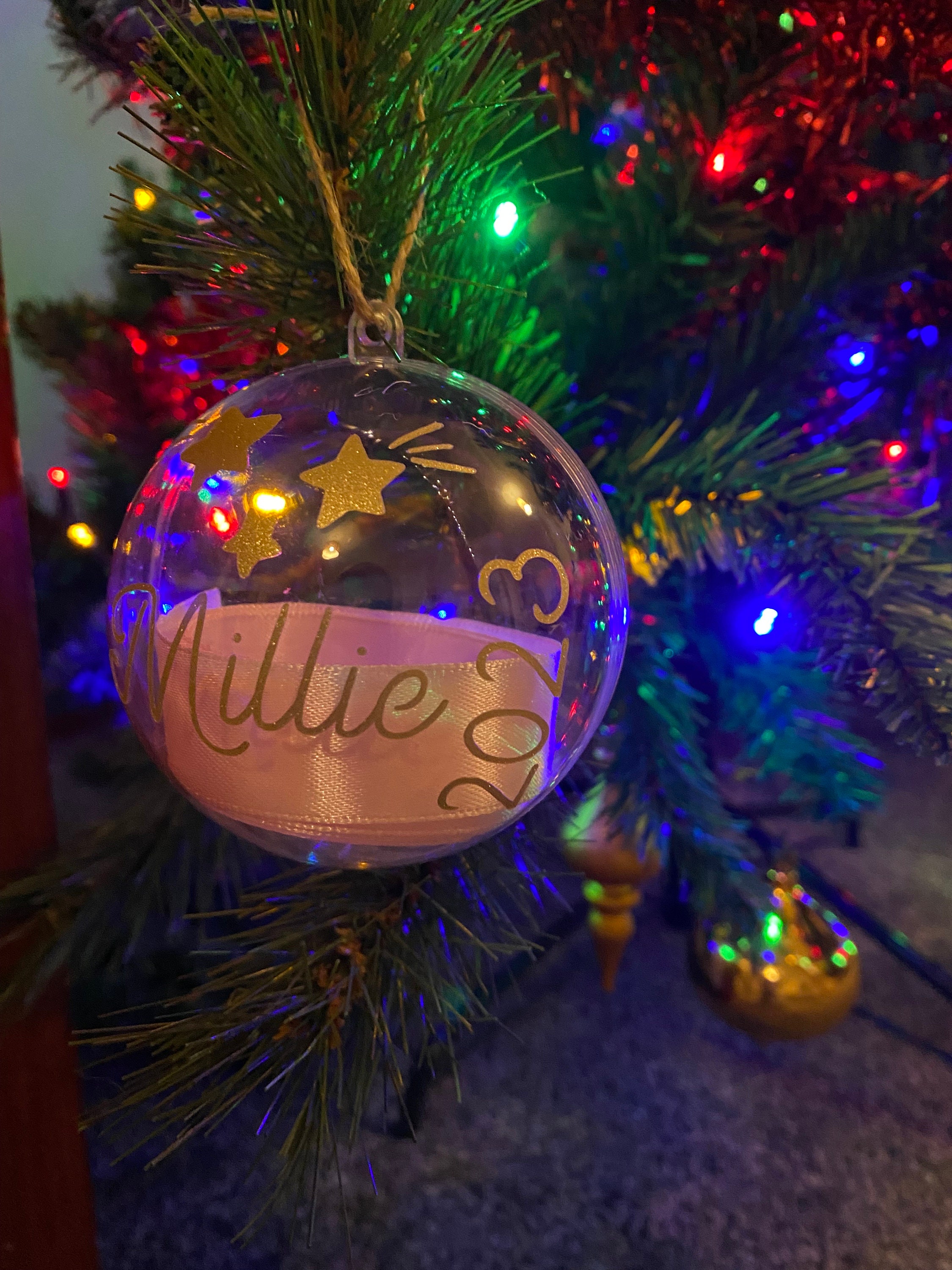 Personalised Height Ribbon Bauble 2024 - Etsy UK