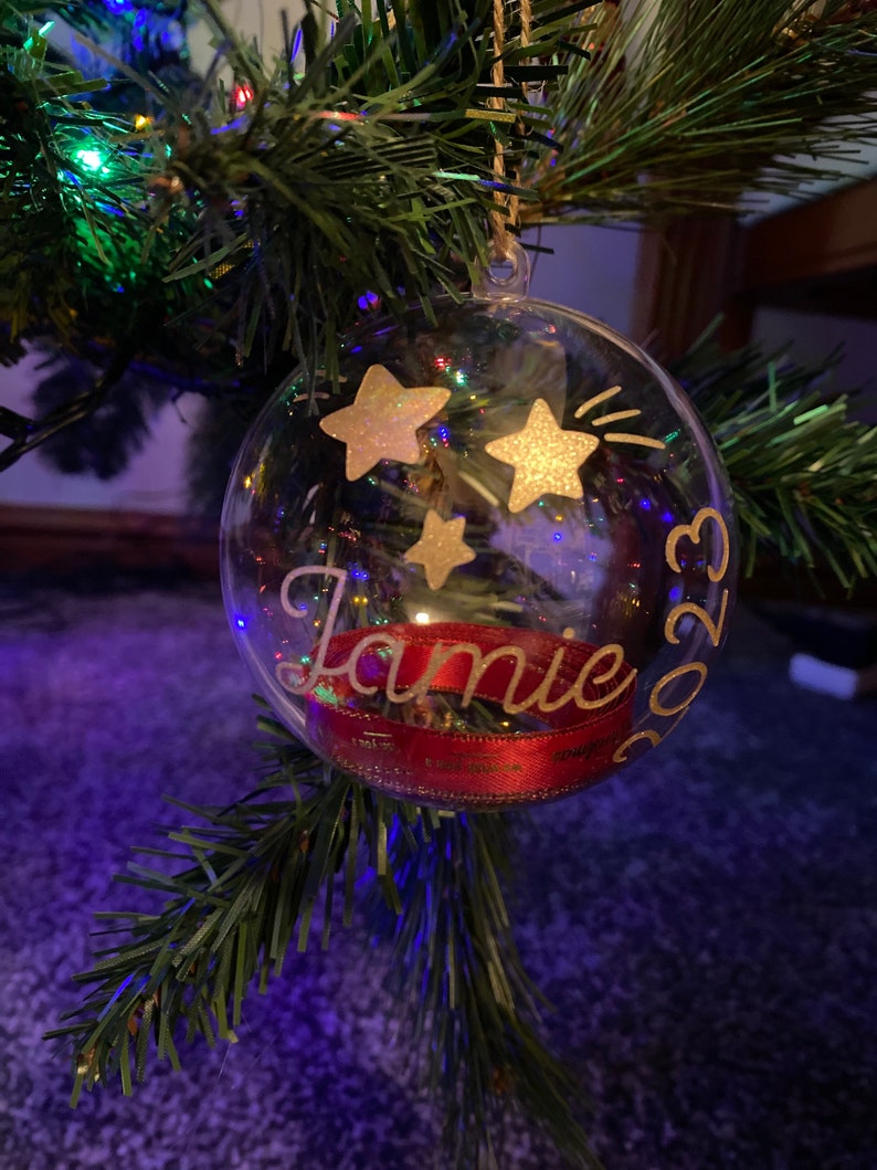 Personalised Height Ribbon Bauble 2024 - Etsy UK