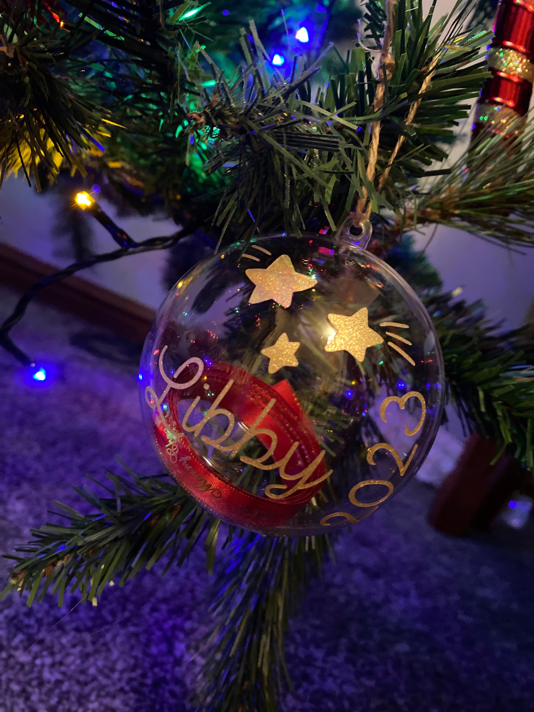 Personalised Height Ribbon Bauble 2024 - Etsy UK