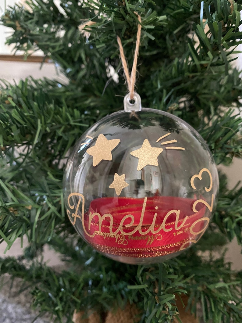 Personalised Height Ribbon Bauble 2024 - Etsy UK