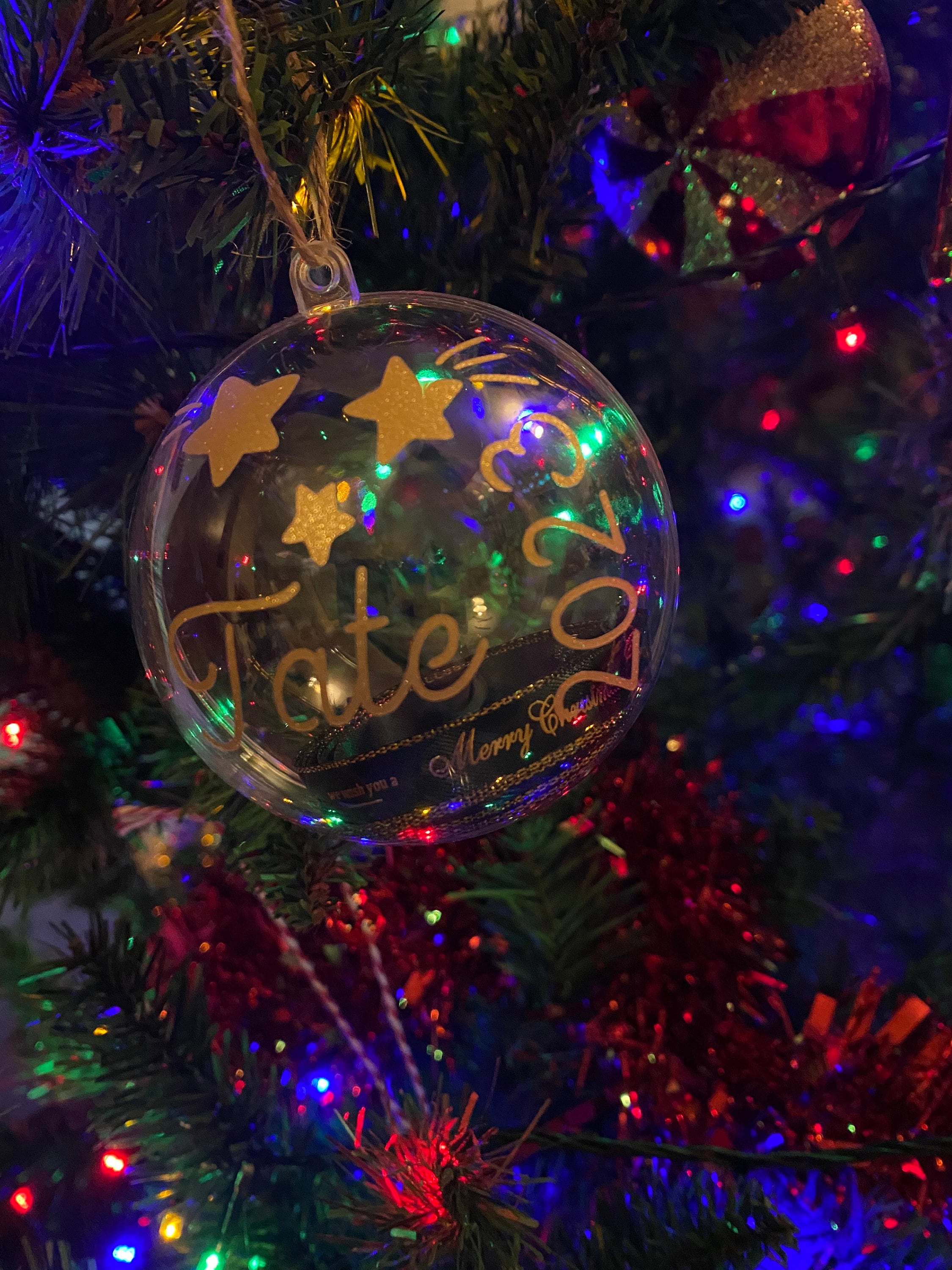 Personalised Height Ribbon Bauble 2024 - Etsy UK