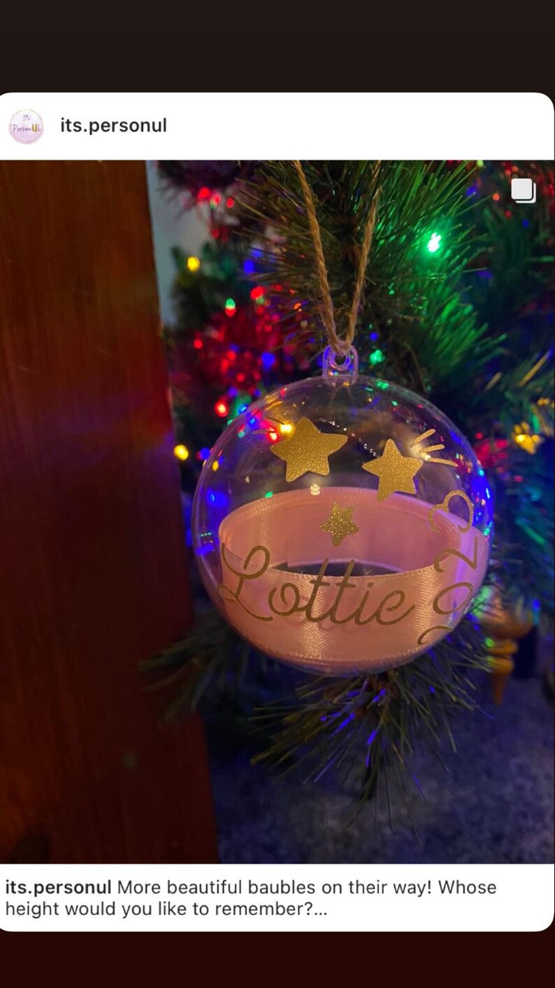 Personalised Height Ribbon Bauble 2024 - Etsy UK