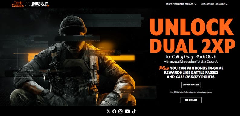 Call of Duty Black Ops 6 Little Caesars Promo Code 1 CODE Random Reward ...