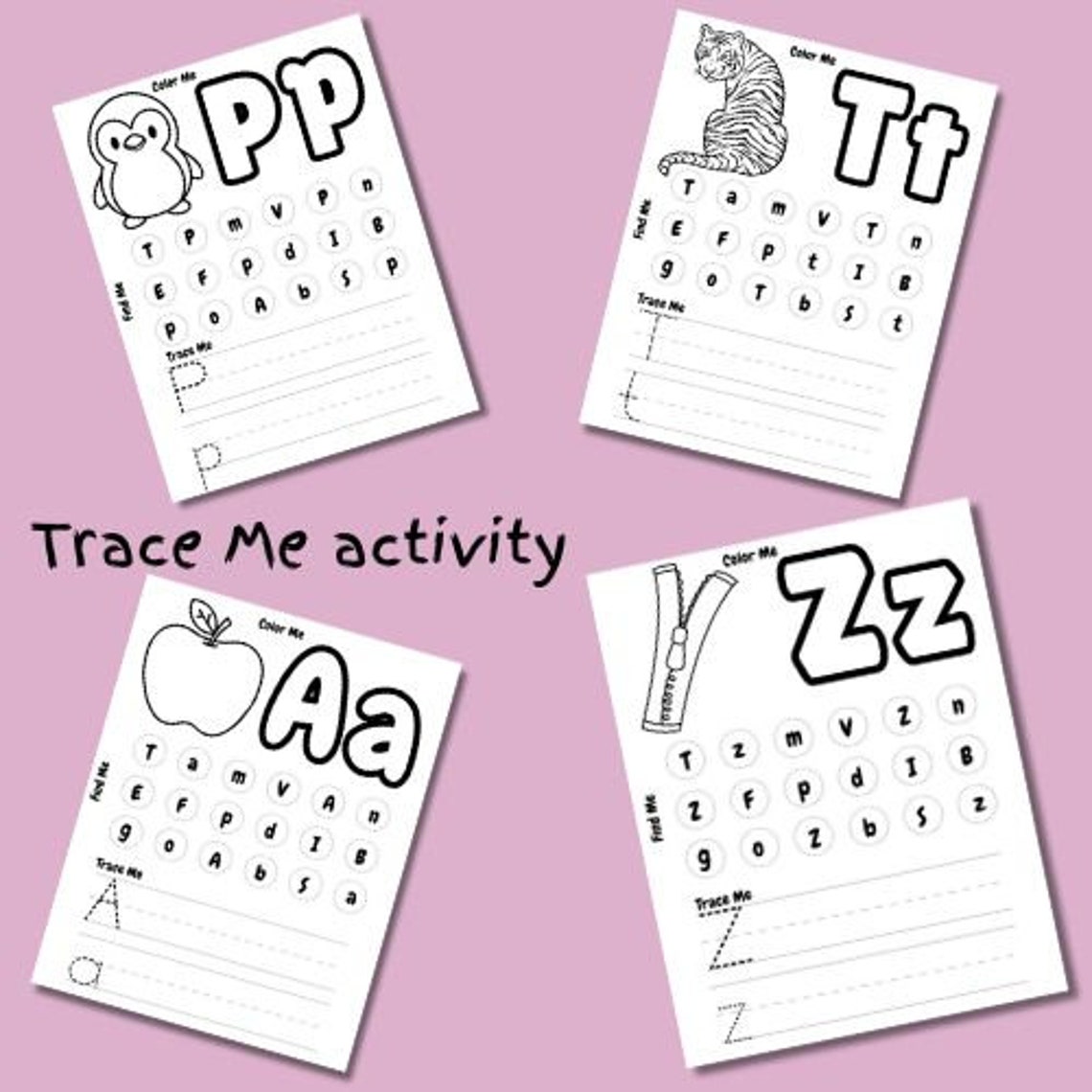 Downloadable and Printable Alphabet Letters Worksheets A-Z, Preschool ...