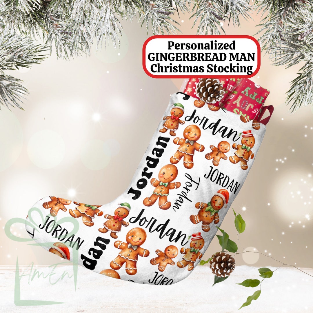 Personalized Gingerbread Man Christmas Stocking Custom Boy - Etsy