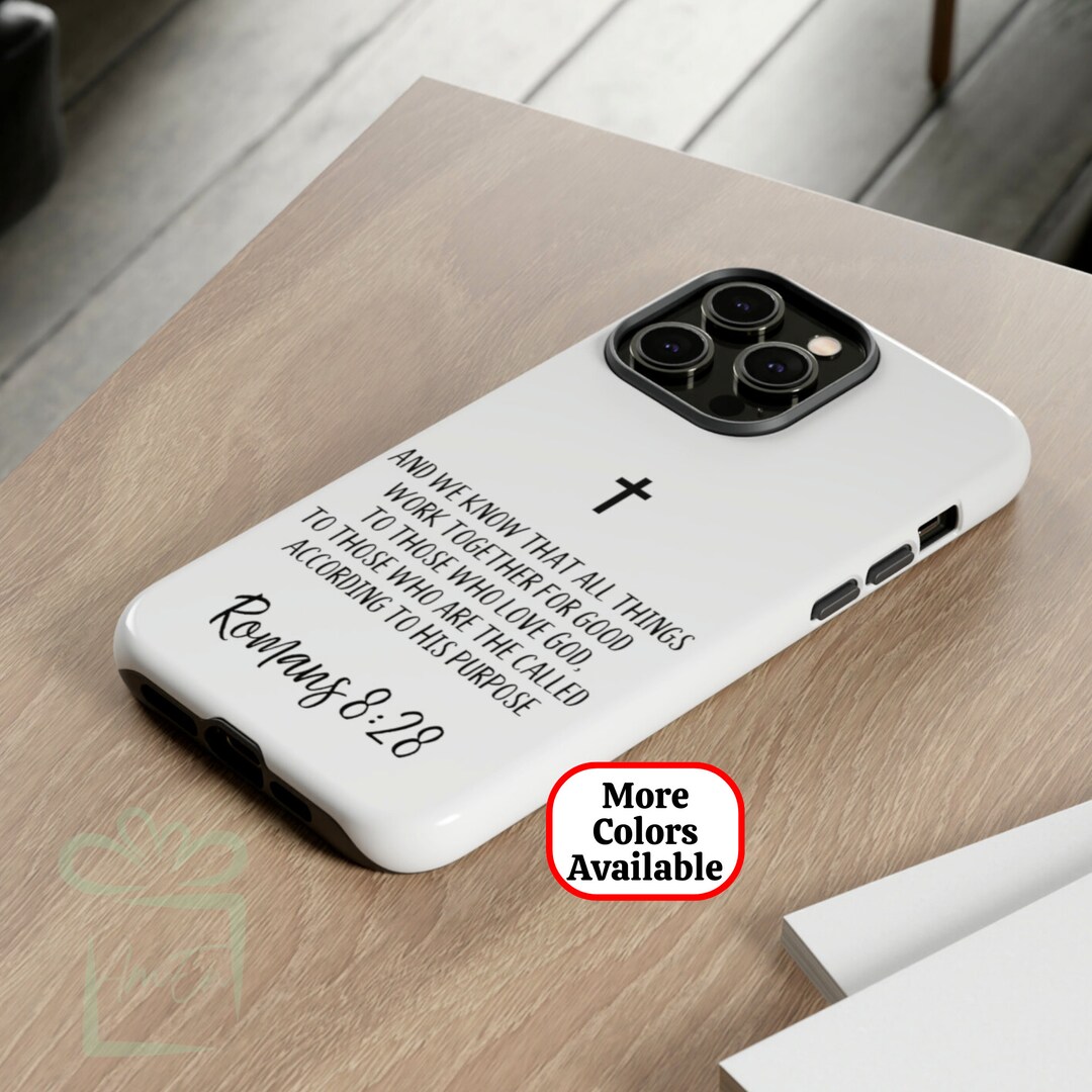 Romans 8:28 Bible Verse Christian Phone Case Gift, Aesthetic Scripture ...