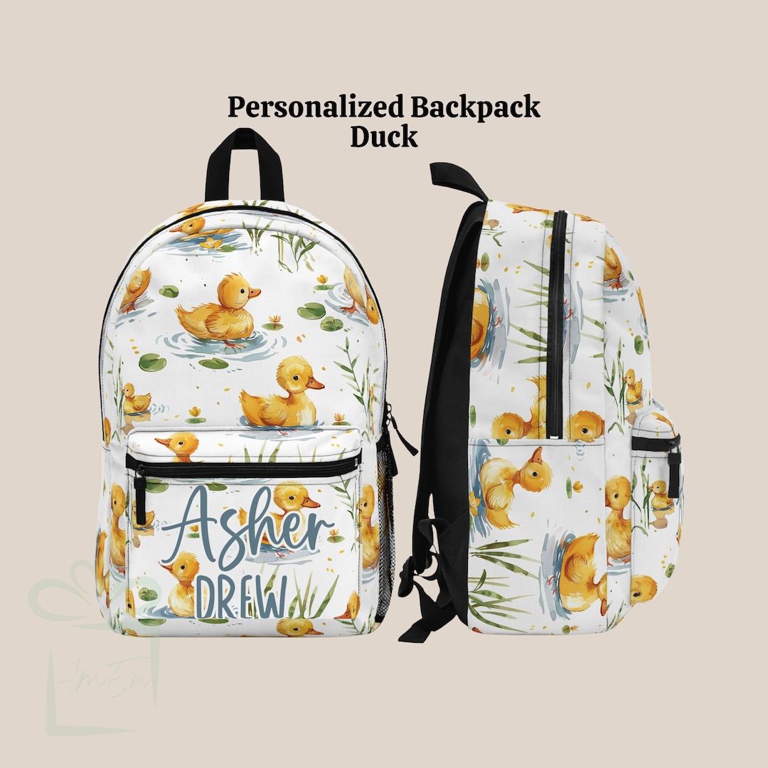 Personalized Country Duck Backpack, Duckling Kid Back to School Lunch ...