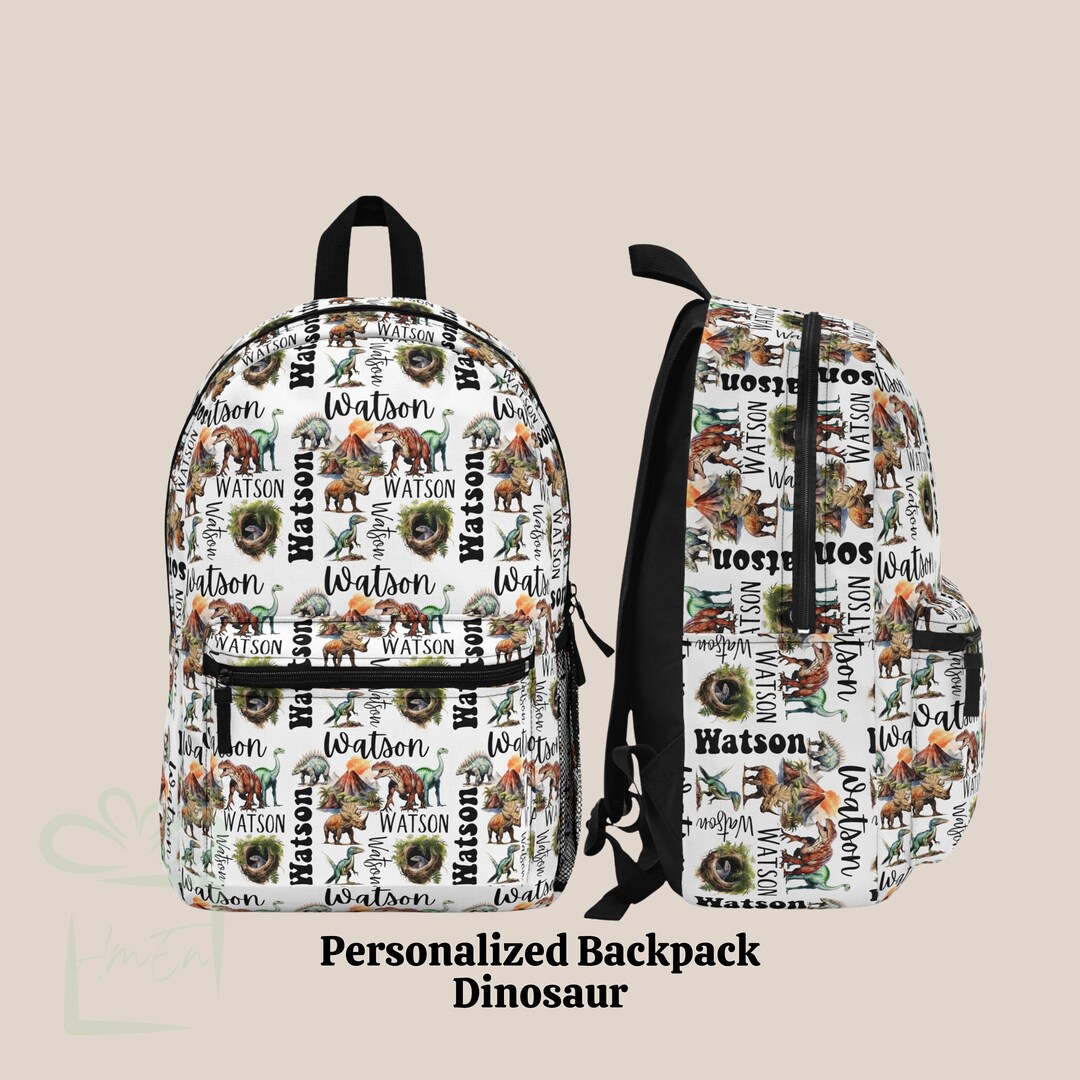 Personalized Dinosaur Backpack Set, Kid Dino Back to School Lunch Bag ...