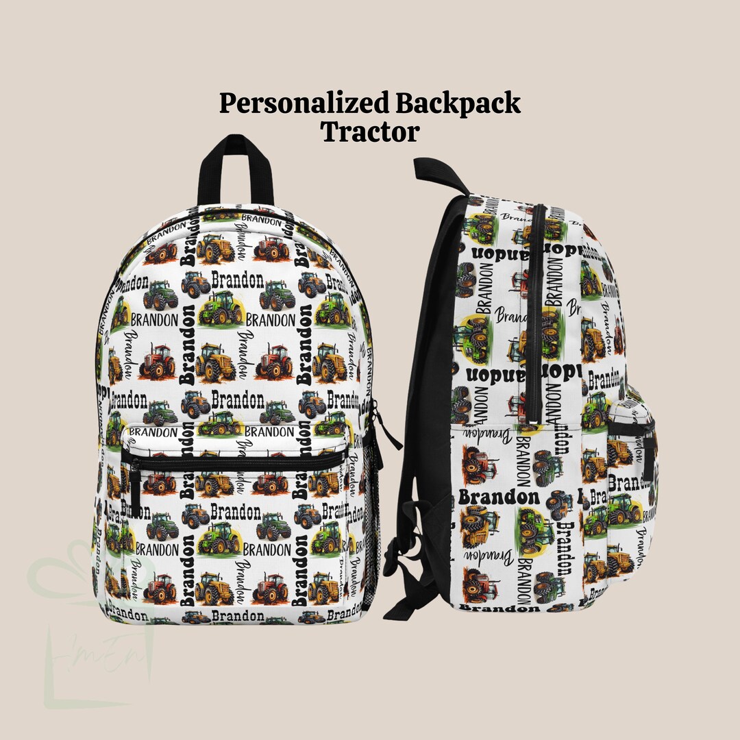 Personalized Tractor Backpack, Construction Kid Back to School Lunch ...