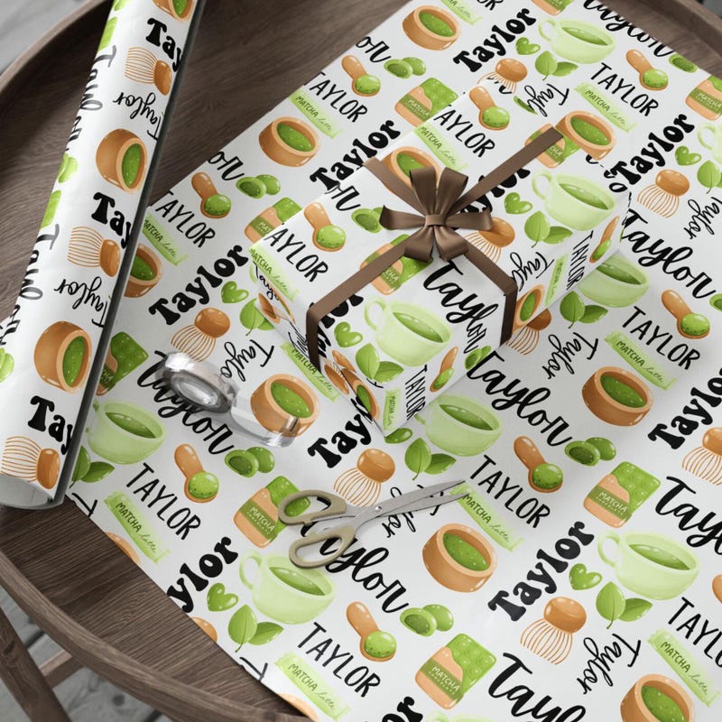 Matcha Tea Wrapping Paper - Etsy