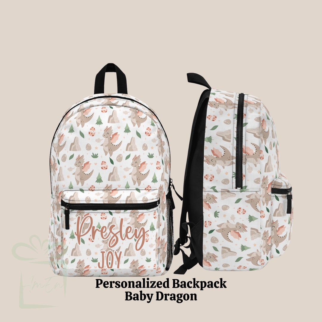 Personalized Boho Baby Dragon Backpack Set, Fairytale Back to School ...