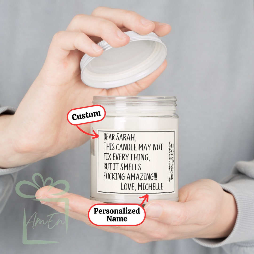 Personalized Apology Humor Candle Gift, Custom Encouraging Thinking of ...