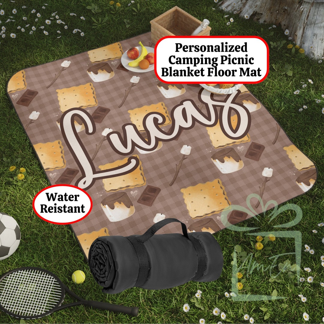 Personalized Smores Camping Blanket, Custom Name Campsite Camp Gift ...