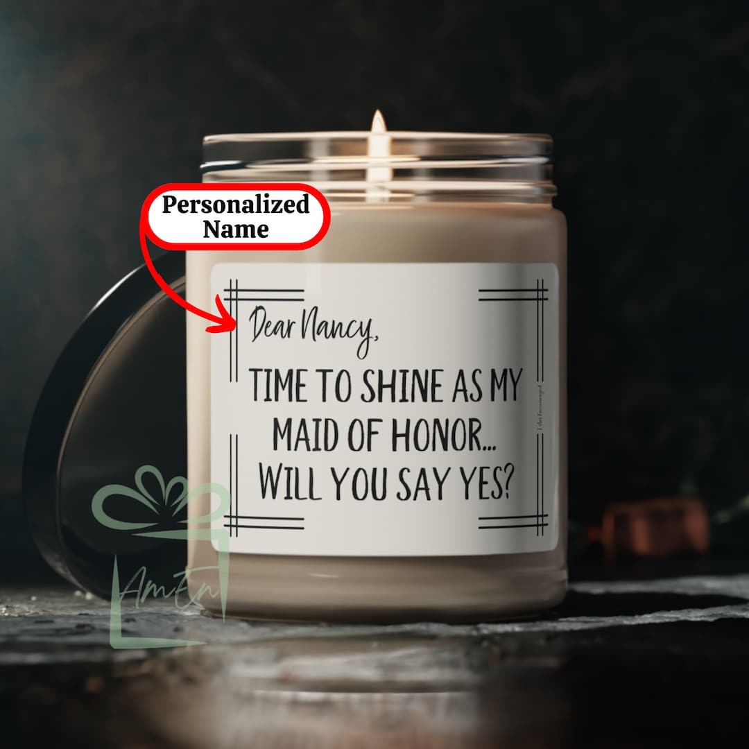 Custom Maid of Honor Proposal Candle, Proposal Box Gift, Personalized ...
