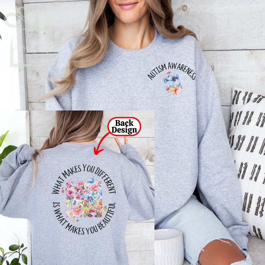 Beautiful Boho Flower Autistic Child Mom Sweatshirt Gift, Floral Puzzle ...