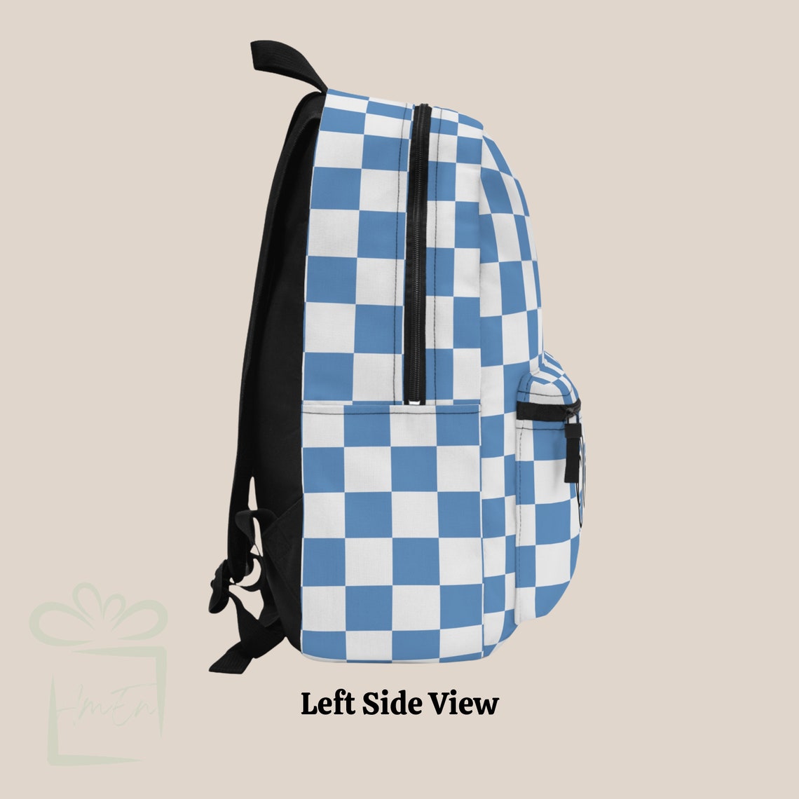 Personalized Blue Checkered Backpack Tumbler Set, Sport Back to School ...