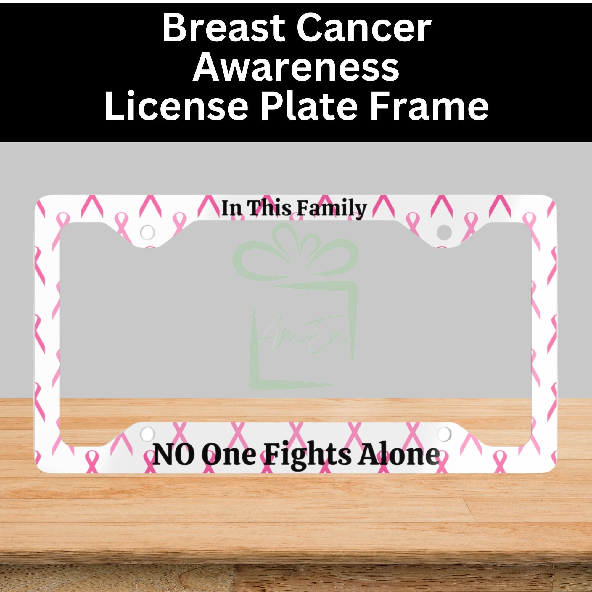 License Plate Frame Breast Cancer Awareness Pink Ribbon - Etsy