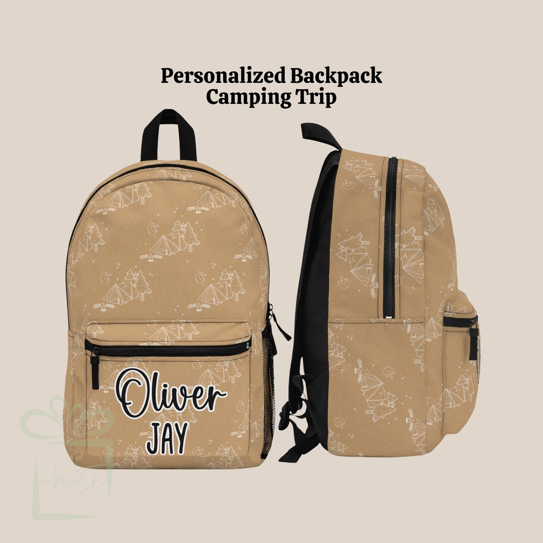 Personalized Camping Camp Backpack Set, Kid's Travel Back to School ...