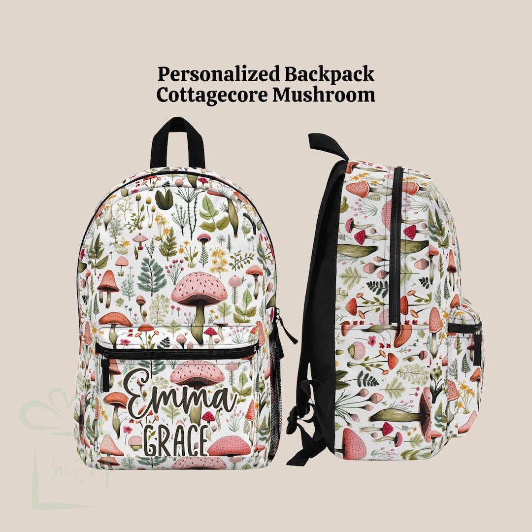 Personalized Mushroom Backpack Lunch Bag Tumbler Set, Fairycore Back to ...