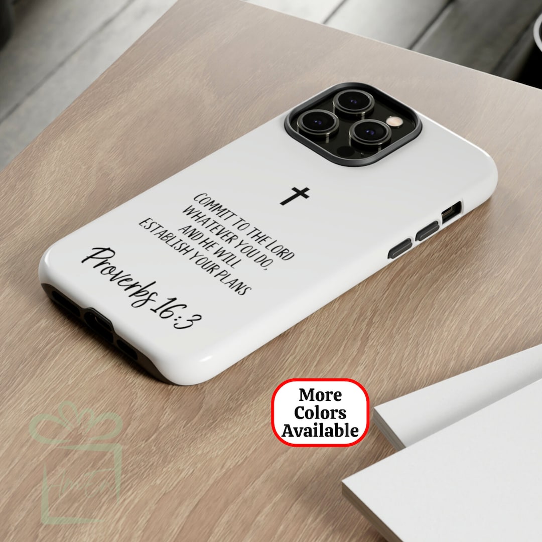 Proverbs 16:3 Bible Verse Christian Phone Case Gift, Aesthetic ...