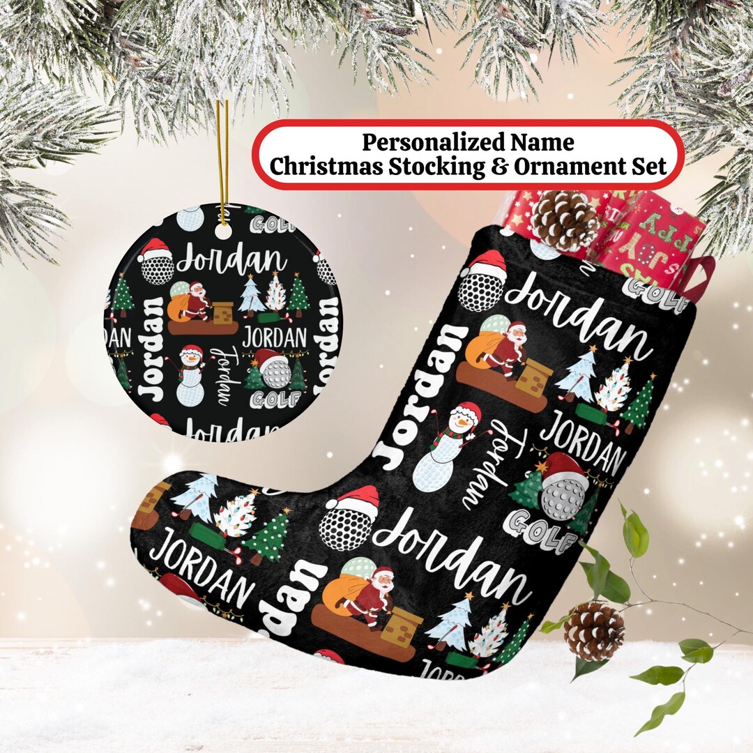 Personalized Golf Lover Christmas Stocking, Custom Golfing Sport ...