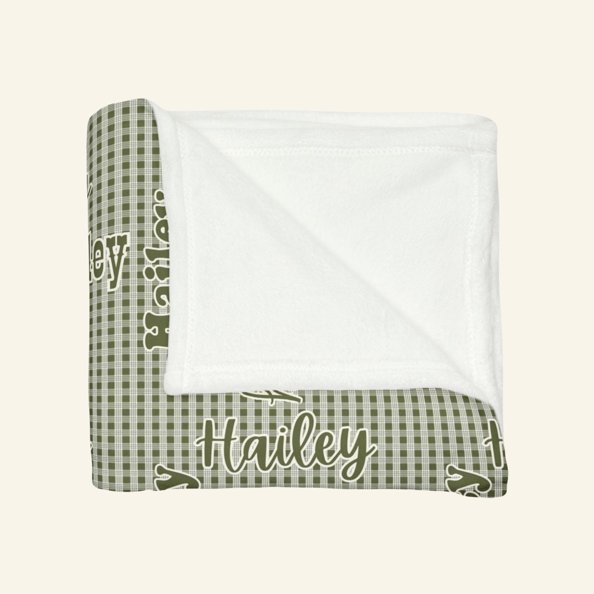 Custom Dark Green Palaka Blanket Gift, Personalized Name Hawaiian ...