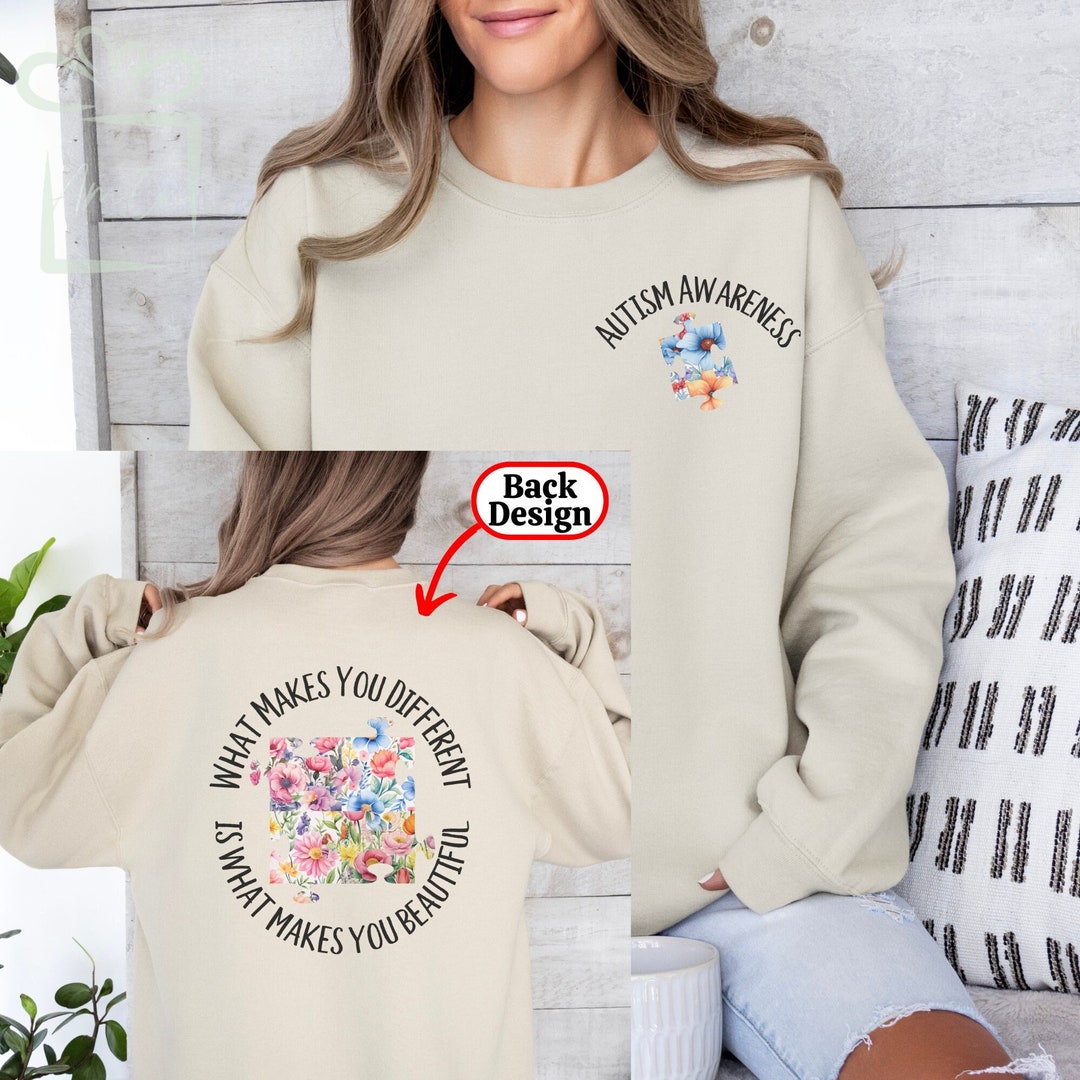 Beautiful Boho Flower Autistic Child Mom Sweatshirt Gift, Floral Puzzle ...