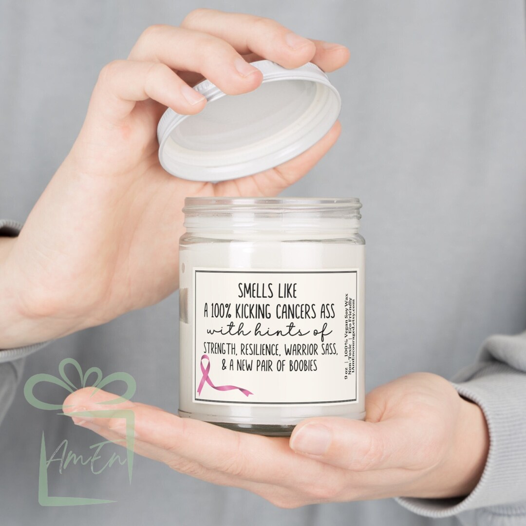 Funny Kicking Breast Cancer's Ass Candle Gift, Pink Ribbon Awareness ...