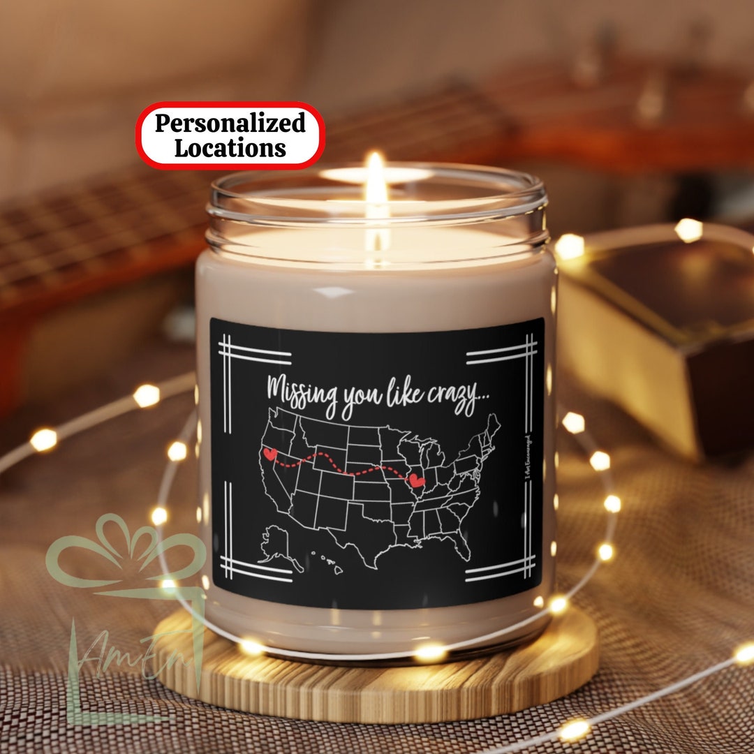 Custom Map Candle, Long Distance Relationship Candle, Friendship ...