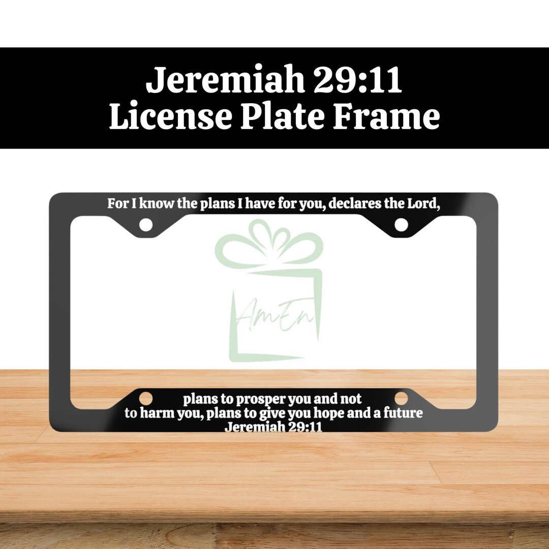 Jeremiah 29:11 License Plate Cover Frame Gift, Christian Bible Verse ...