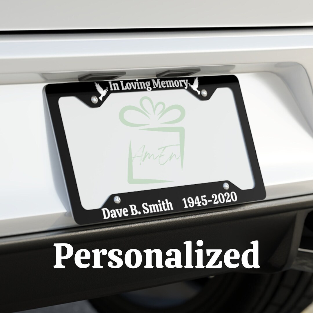 In Memory of License Plate Frame Car Decor, Personalized Memorial ...