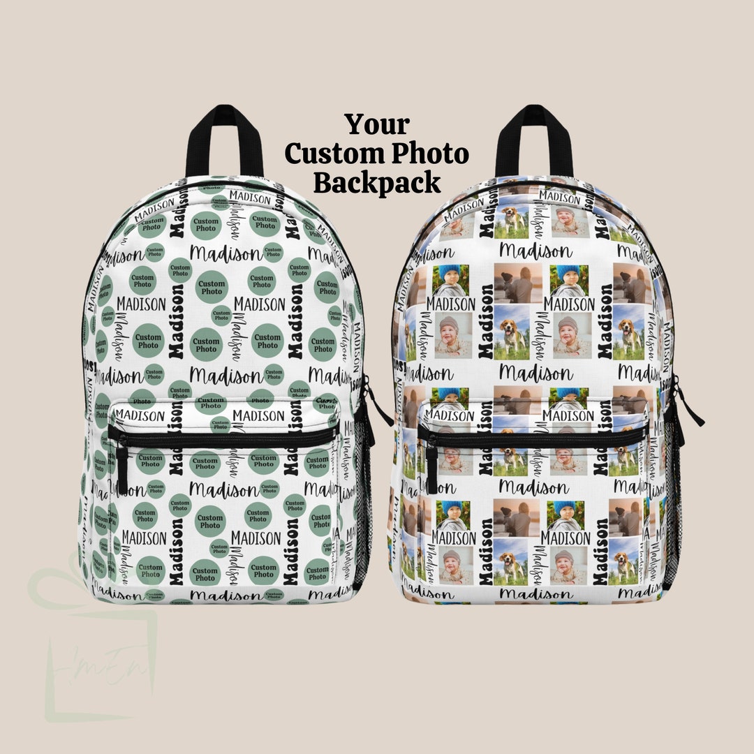 Custom Photo Backpack Lunch Bag Tumbler Set, Personalized Name Back to ...