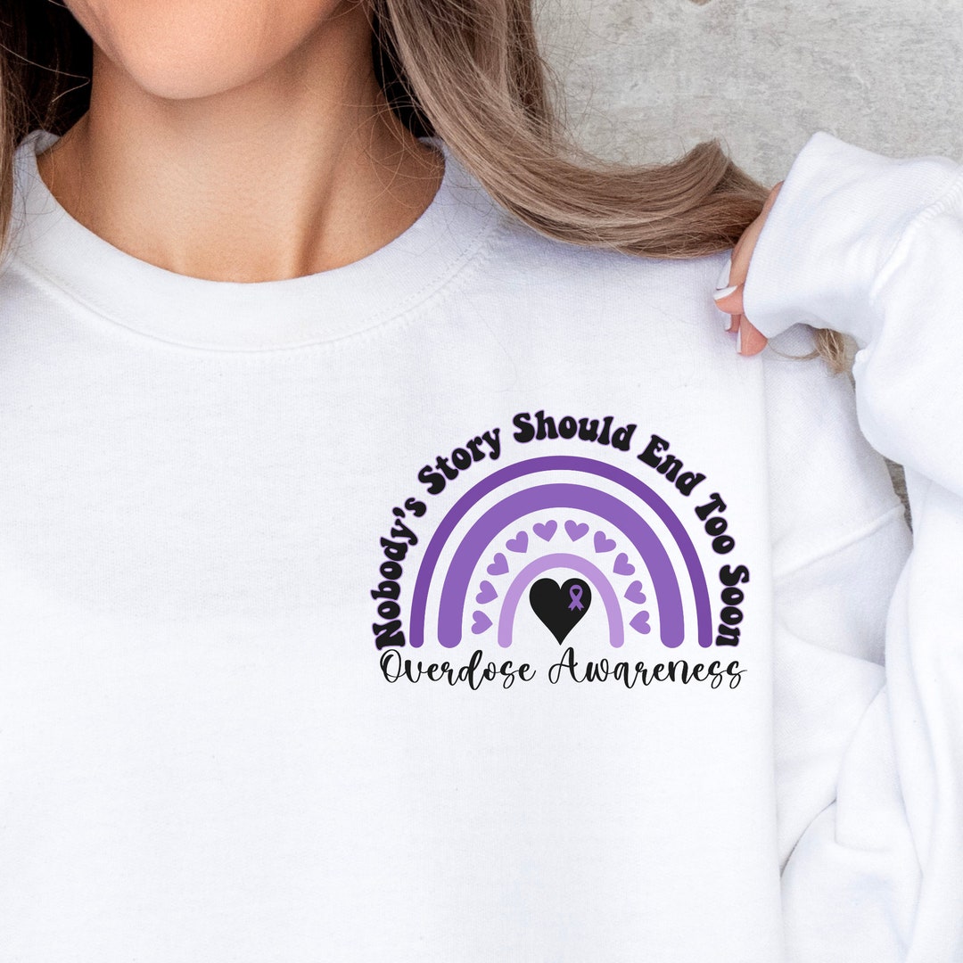 Custom Name Overdose Awareness Memorial Sweatshirt Gift, Purple Ribbon ...
