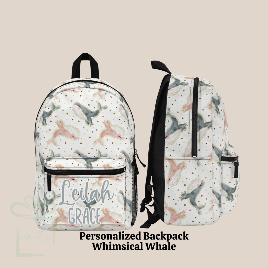 Personalized Whimsical Whale Backpack Set, Bohemian Back to School ...