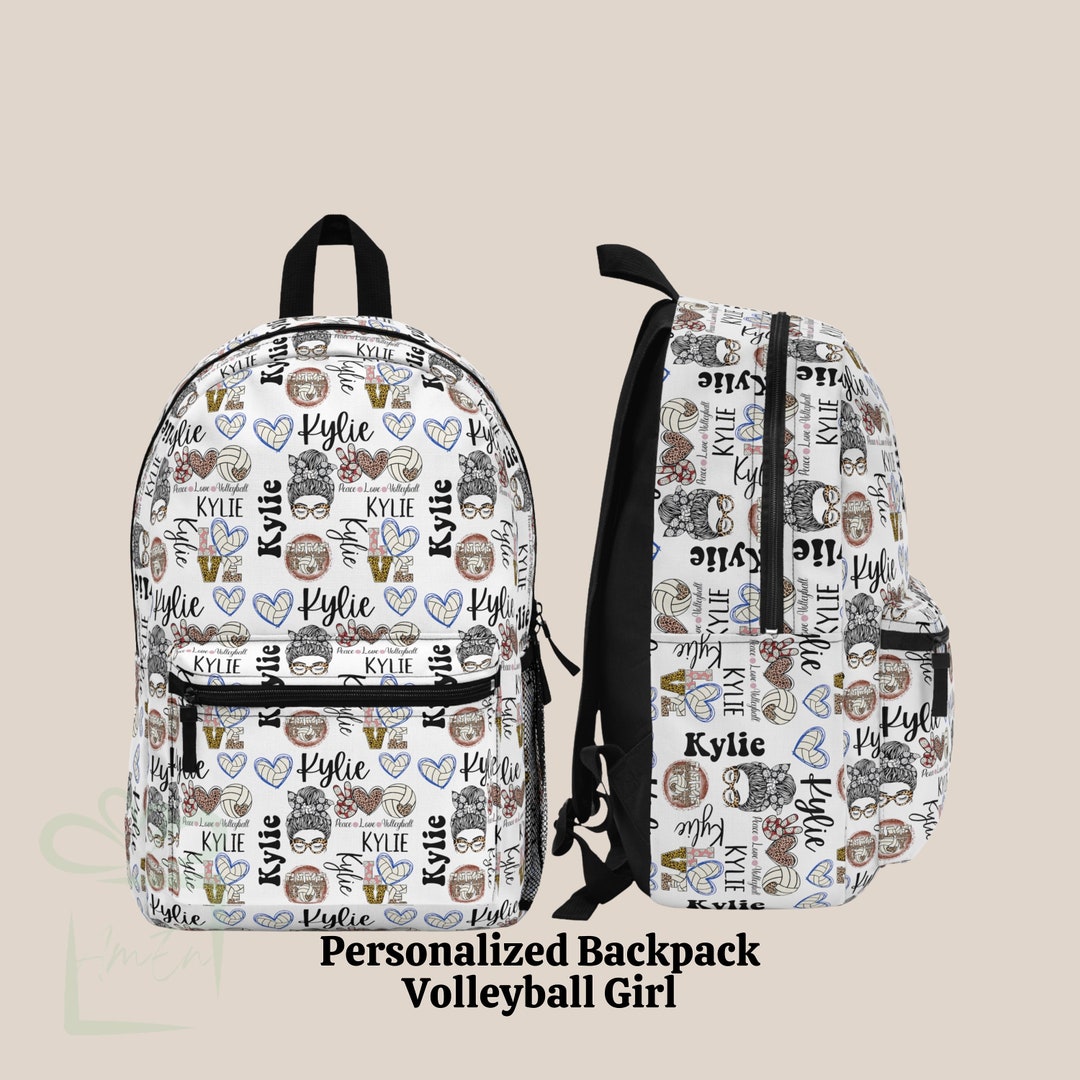 Personalized Volleyball Lover Girl Backpack, Team Sport Back to School ...